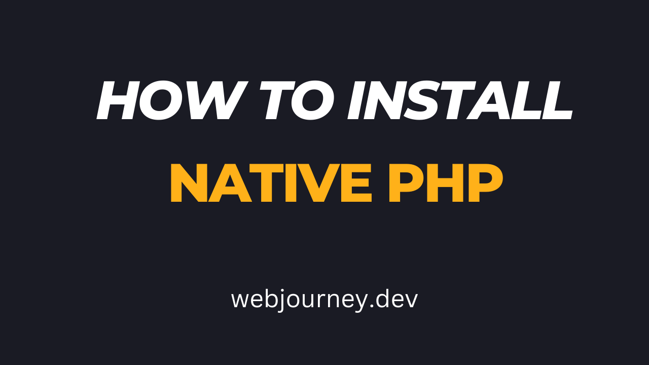 WebJourney - Native PHP Tutorials